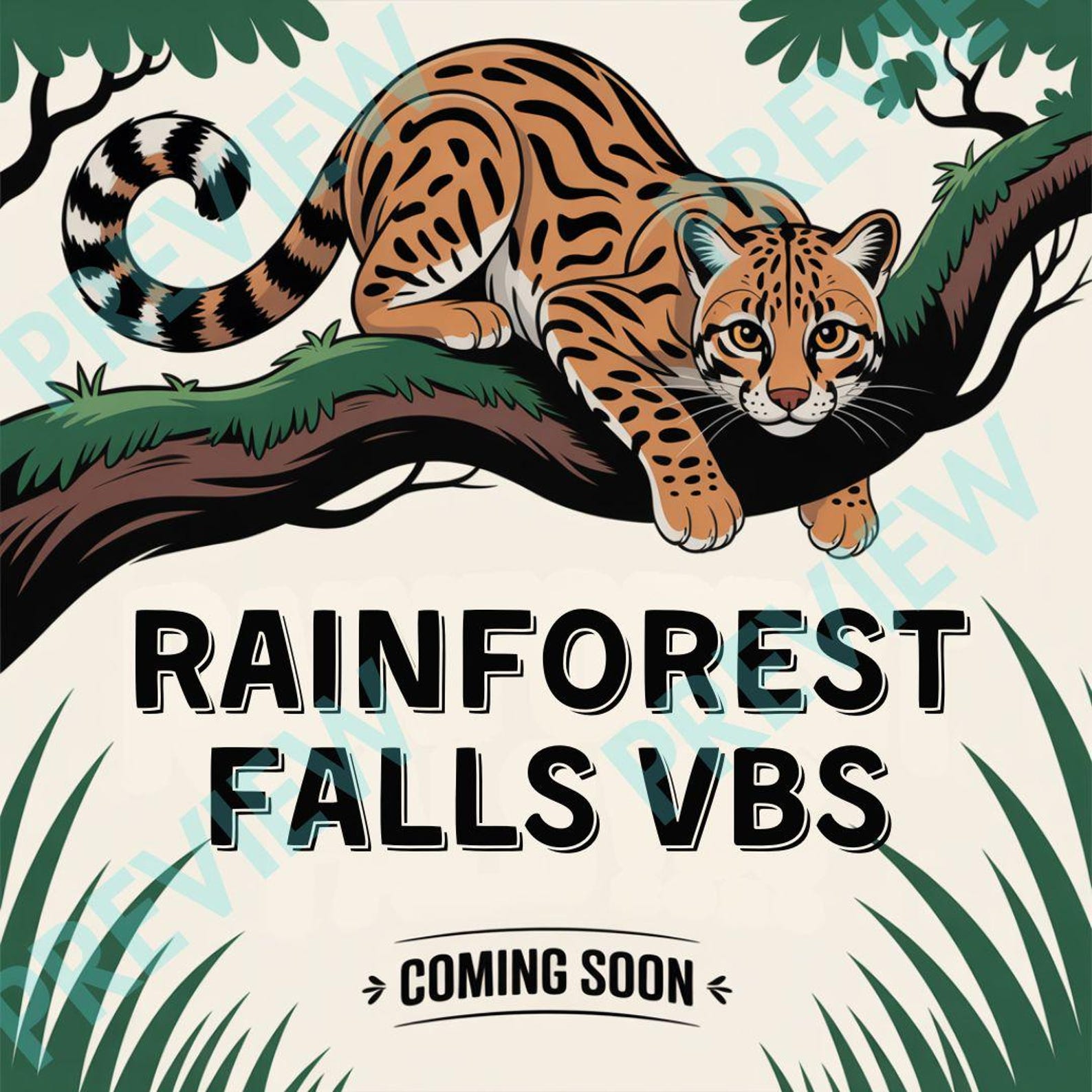 Rainforest Falls VBS 2026 Promo Graphics Bundle | 12 Vacation Bible ...
