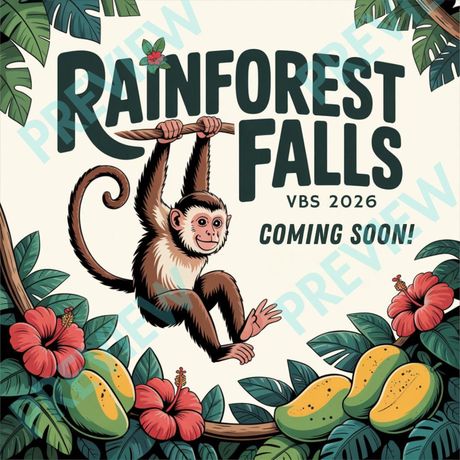 Rainforest Falls VBS 2026 Promo Graphics Bundle | 12 Vacation Bible ...