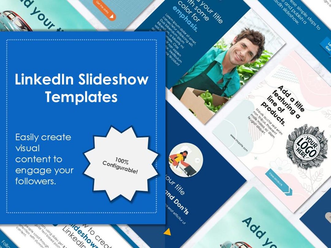 Six Linkedin Slideshow/carousel Templates | Digital Download | Editable ...