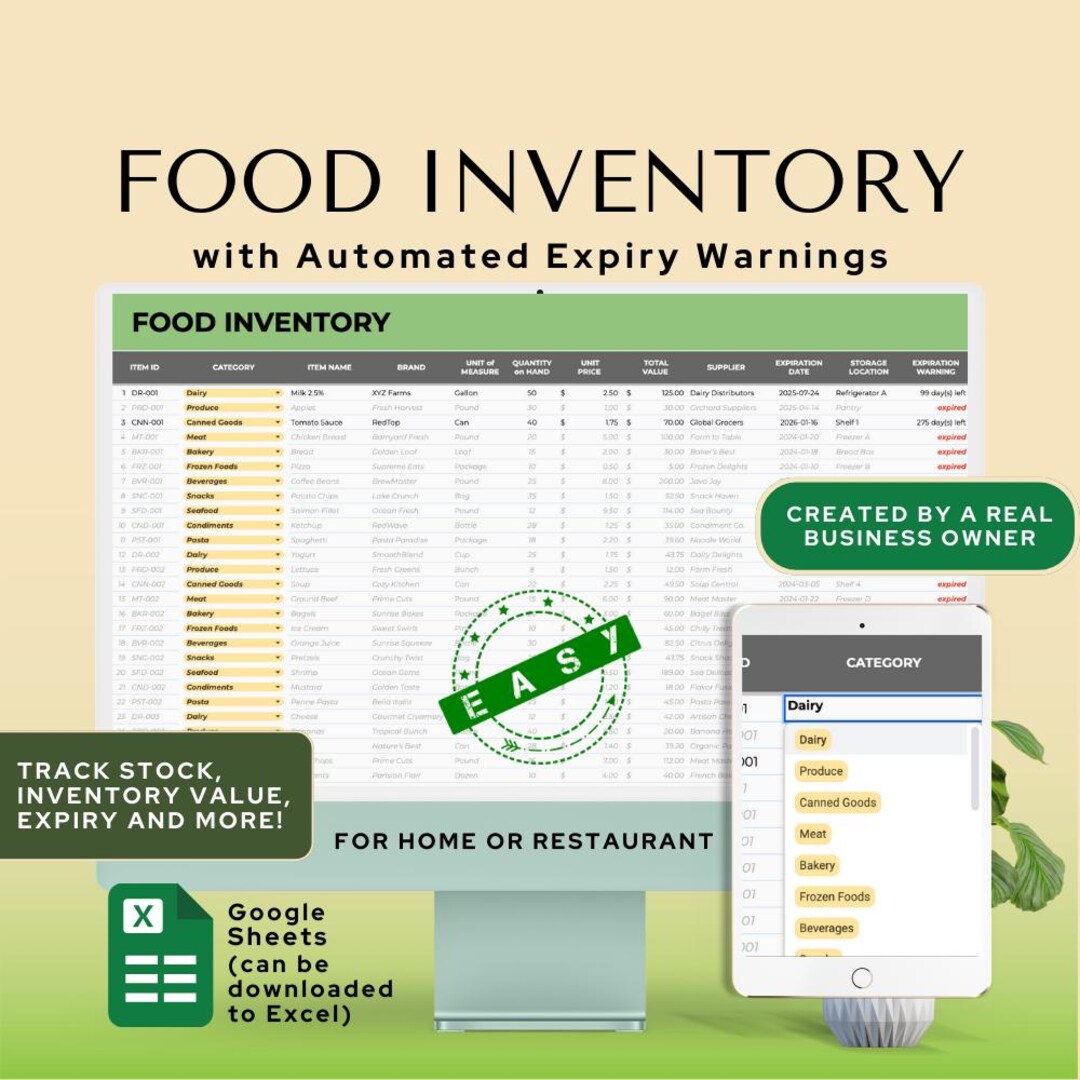 Inventory Tracker Spreadsheet Small Business Inventory Template Excel Inventory Management ...