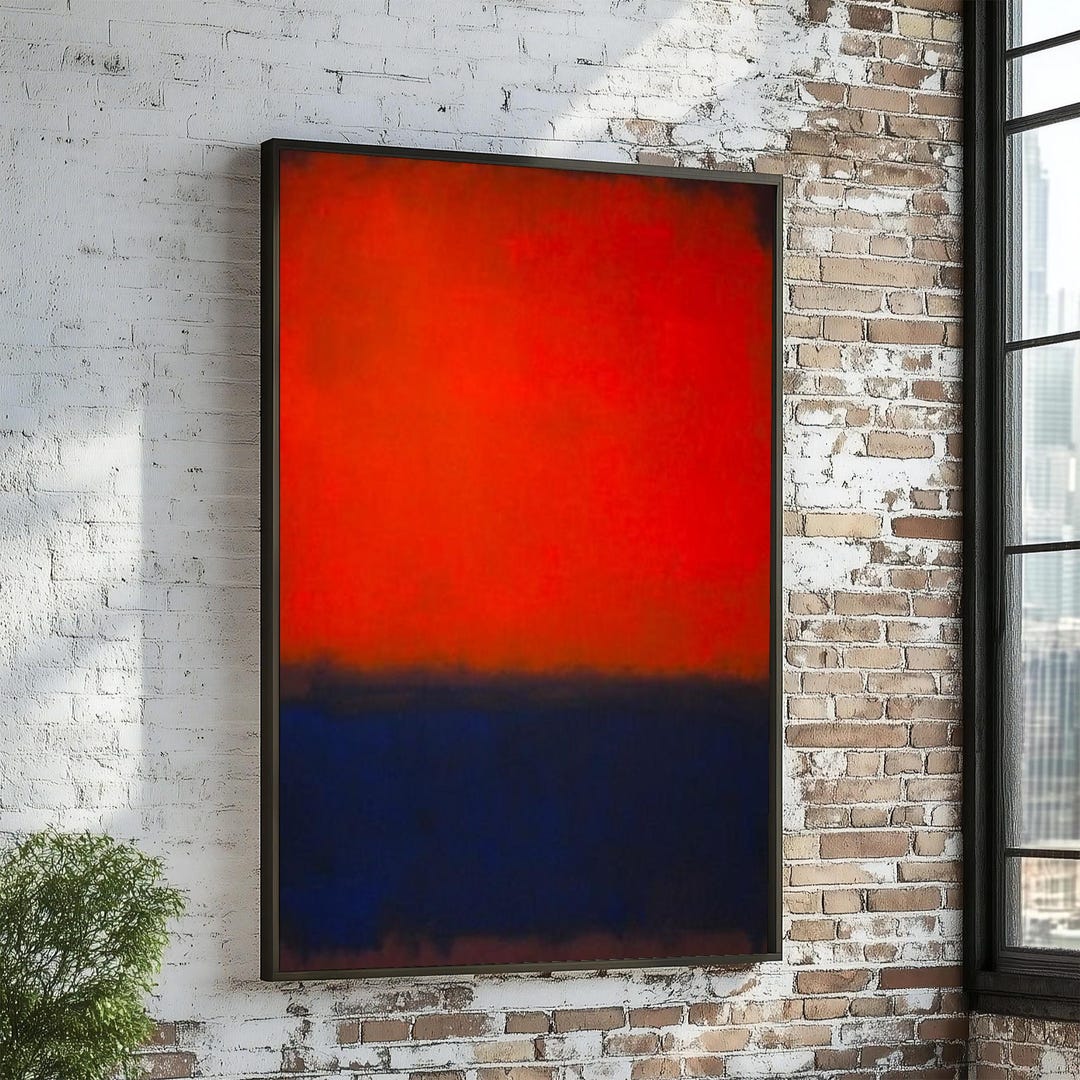 Mark Rothko,abstract Red and Blue Canvas Wall Art, Modern Abstract Art ...
