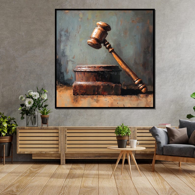 Gavel Canvas Art, Judges Hammer Painting, Legal Wall Art, Courtroom ...