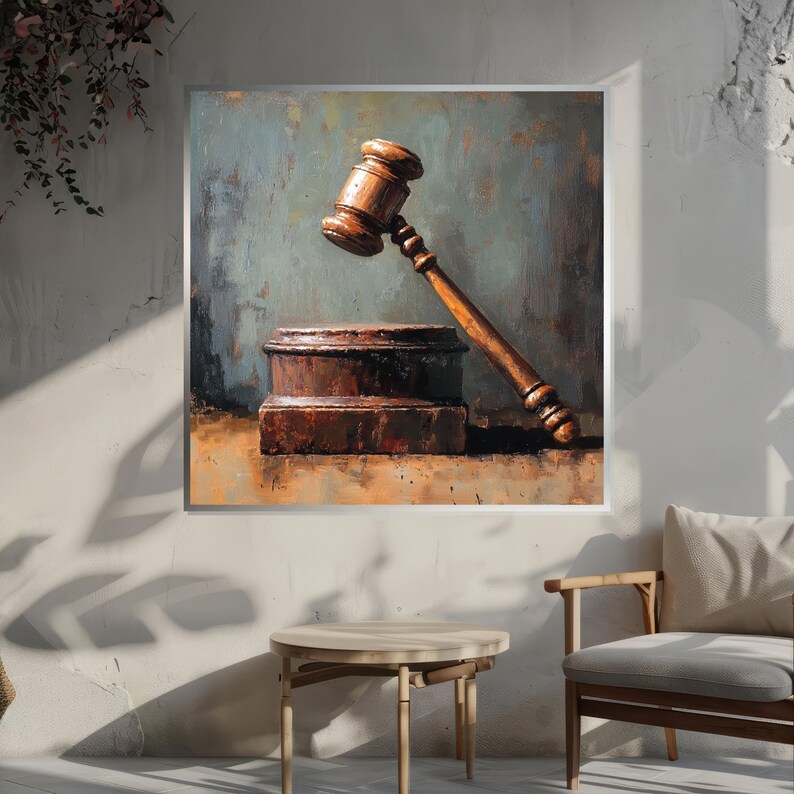 Gavel Canvas Art, Judges Hammer Painting, Legal Wall Art, Courtroom ...