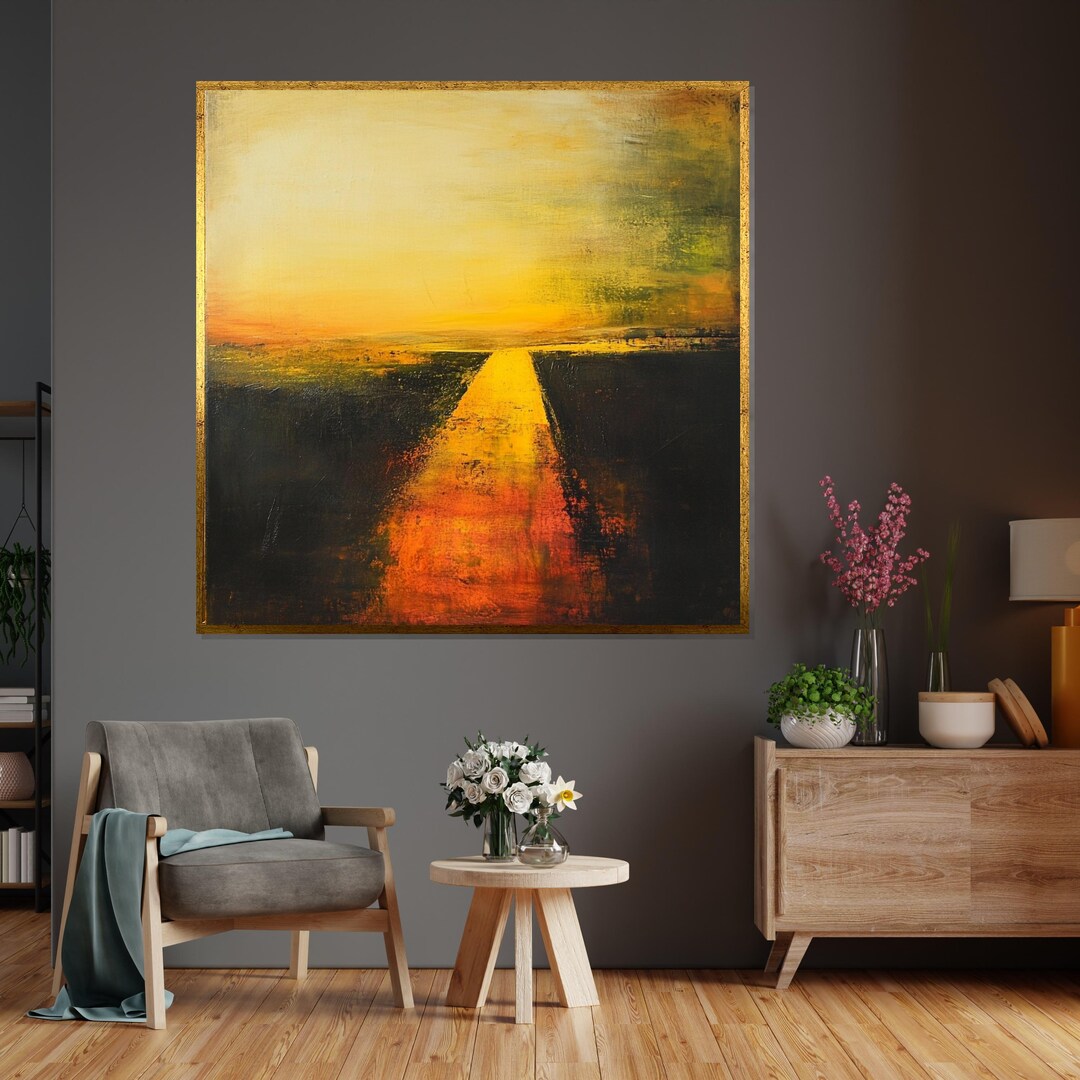 Abstract Sunrise Path, Mark Rothko Style, Landscape Canvas Art, Sunset ...
