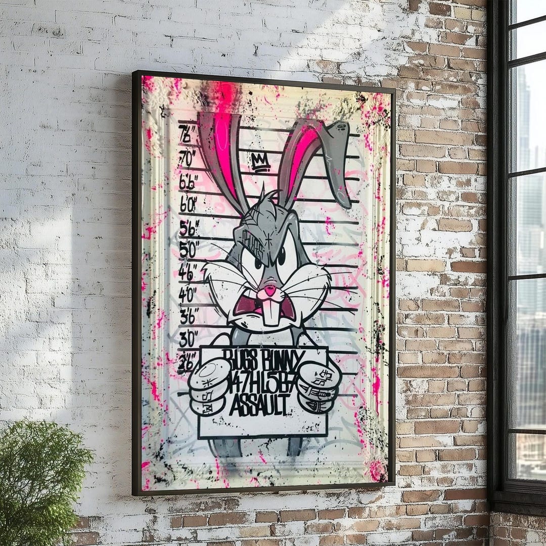Graffiti Mugshot Canvas, Cartoon Poster, Street Art, Wall Art Canvas ...