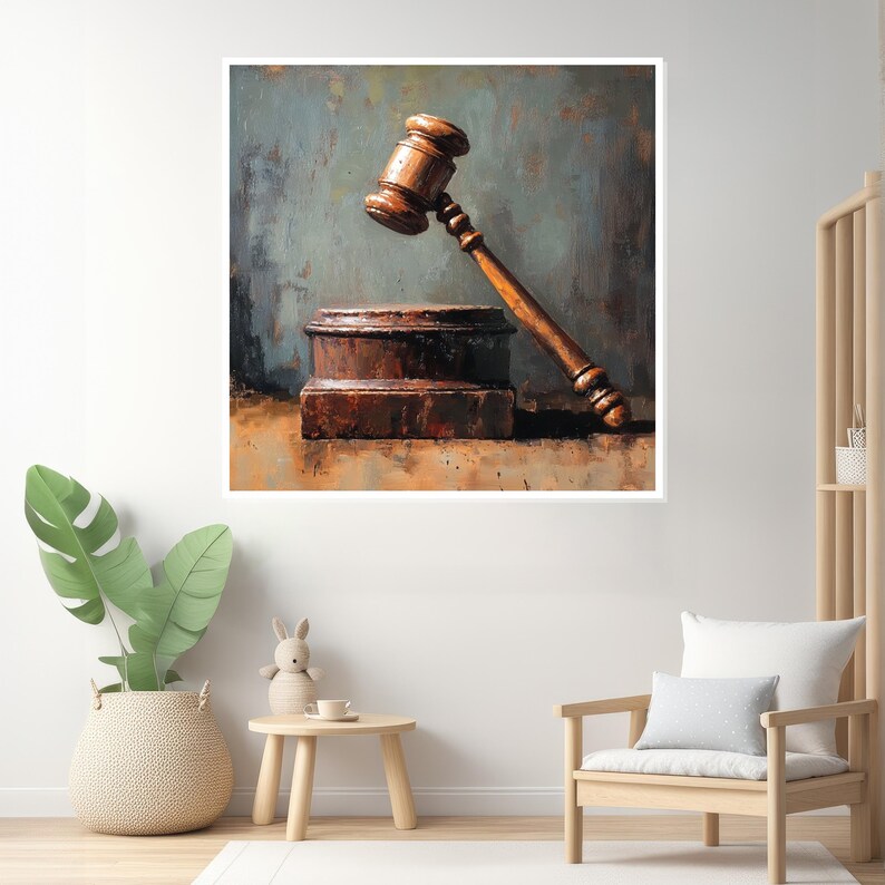 Gavel Canvas Art, Judges Hammer Painting, Legal Wall Art, Courtroom ...