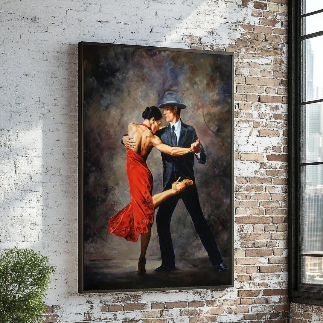 Elegant Tango, Dance Art, Couples Wall Art, Passionate Dance Canvas ...