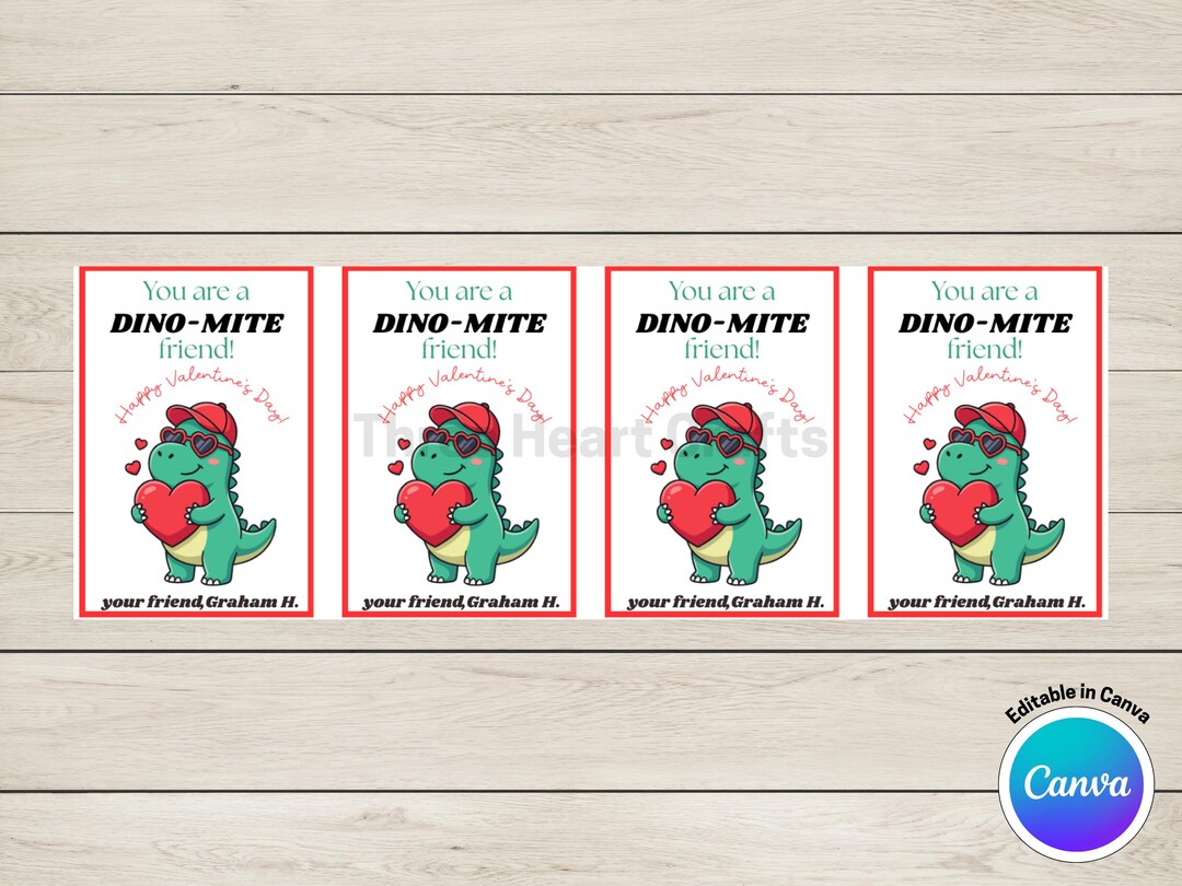 Dinosaur Valentine, You're a Dino-mite Friend, Valentines for Boys ...
