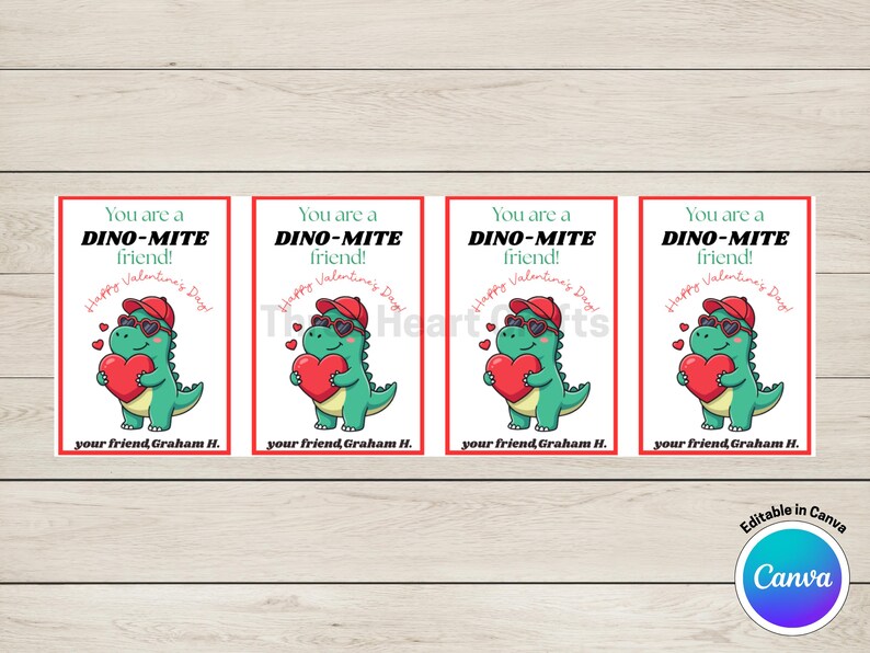 Dinosaur Valentine, You're a Dino-mite Friend, Valentines for Boys ...