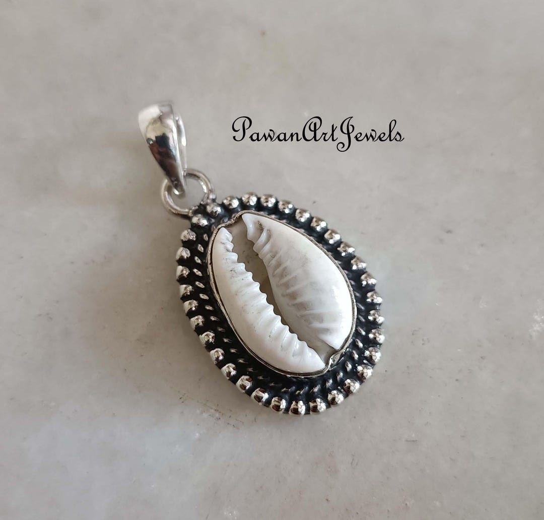 Cowrie Shell Pendant, Handmade Pendant, 925 Sterling Silver Pendant ...
