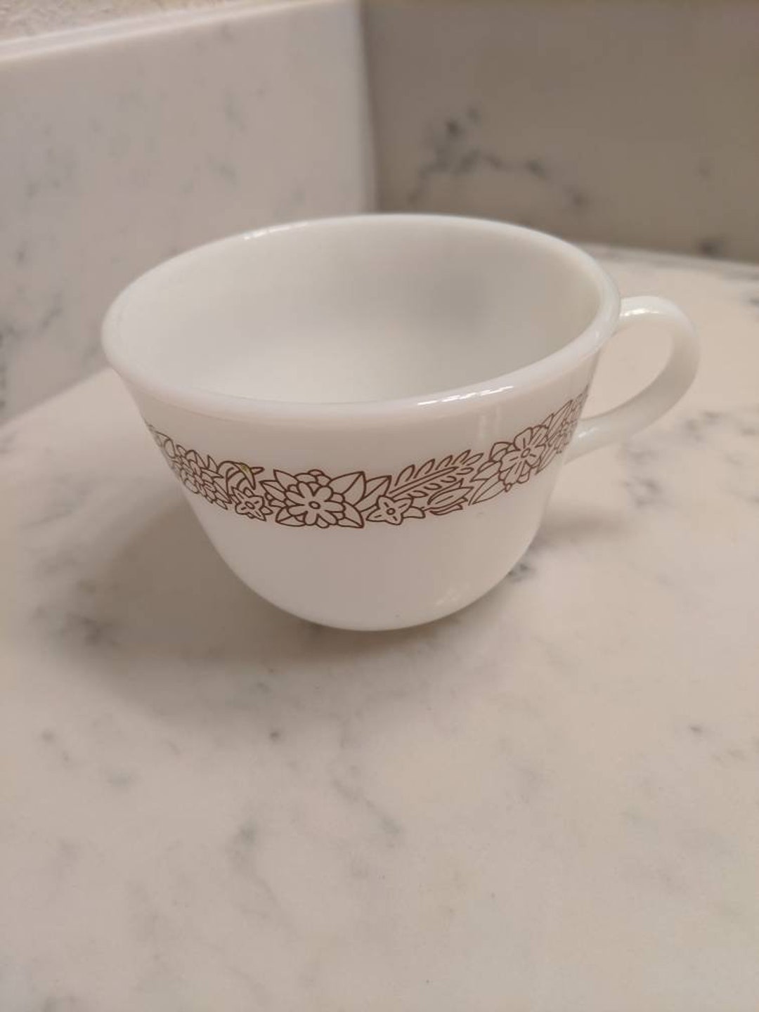 Pyrex Woodland Pattern Milk Glass Coffee Cup - Etsy