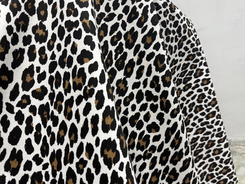 Leopard Print Cotton Gabardine Fabric: Durable Upholstery & Apparel, 51 ...