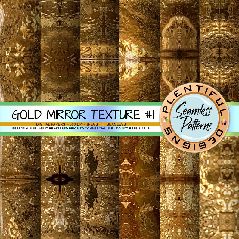 Gold Mirror Texture 1 Seamless Patterns - Etsy