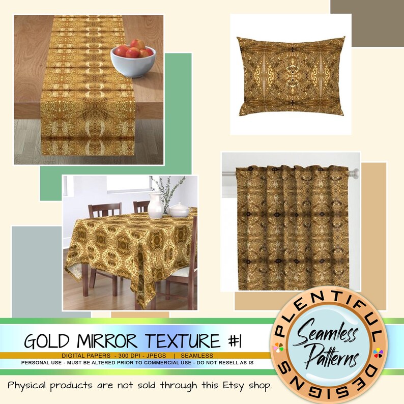 Gold Mirror Texture 1 Seamless Patterns - Etsy