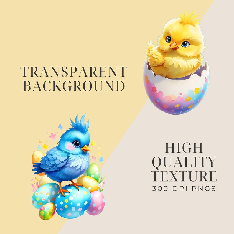 22png,cute Easter Chick Clipart, Spring Hatchling Illustrations, Fluffy ...
