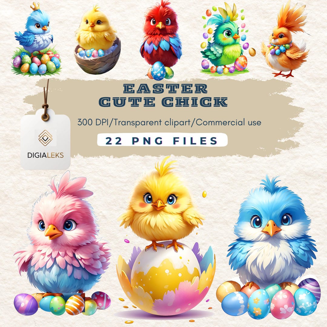 Easter Chick Clipart |easter Eggs Clipart|commercial Use|scrapbooking ...