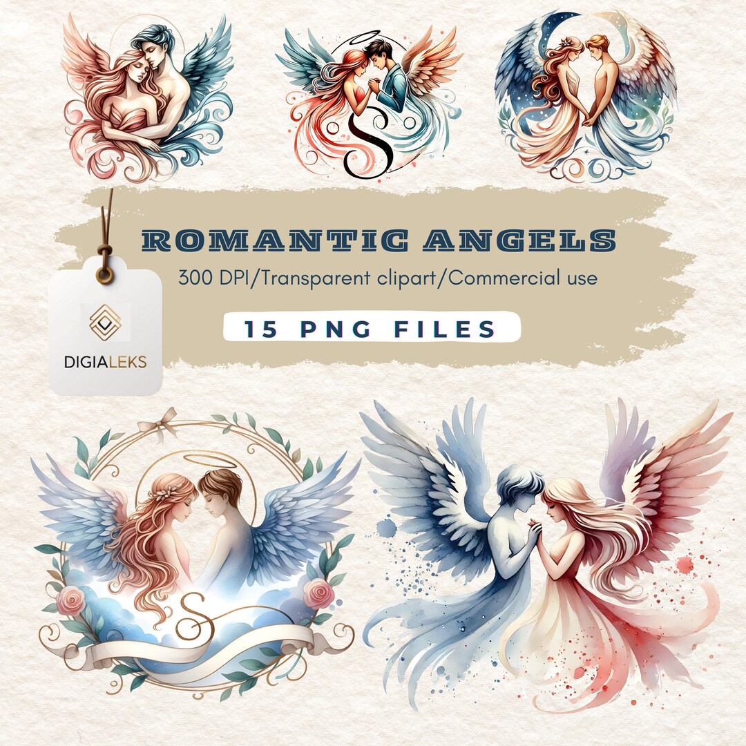 Romantic Angels| Valentine's Day PNG Bundle| Valentine’s Day| Digital ...