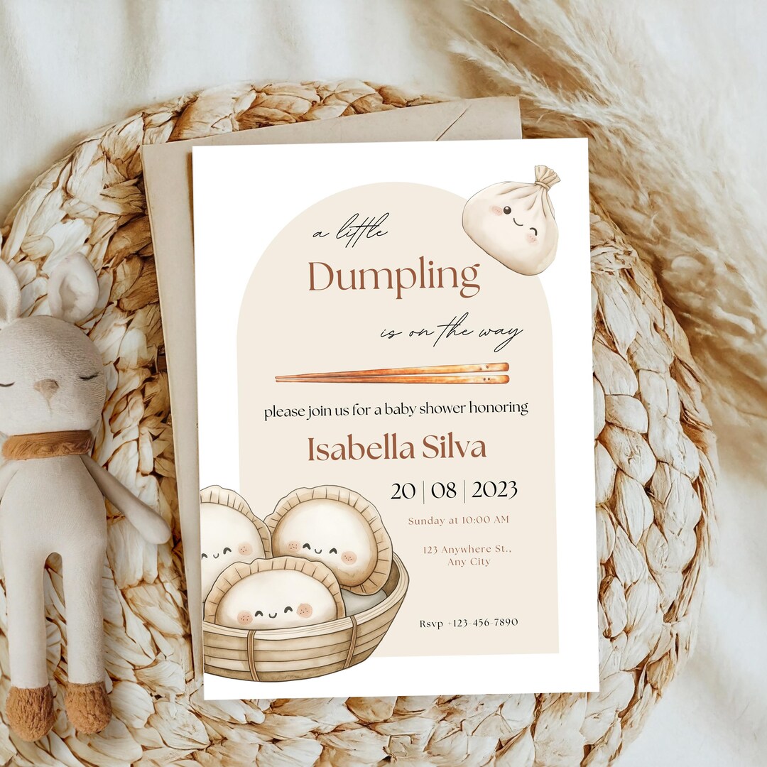 A Little Dumpling Baby Shower Invitation, Little Dumpling Baby ...