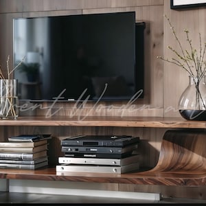 Handmade Walnut Floating TV Stand: Mid-century Modern Media Console - Etsy