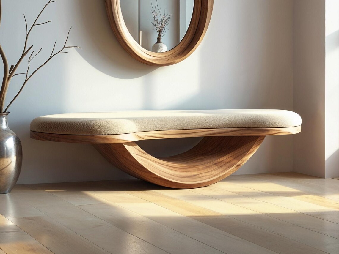 Futuristic Bench - Exclusive Bench, Artistic Wooden Bench, Entryway ...