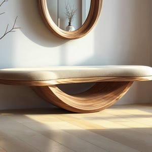 Futuristic Bench - Exclusive Bench, Artistic Wooden Bench, Entryway ...