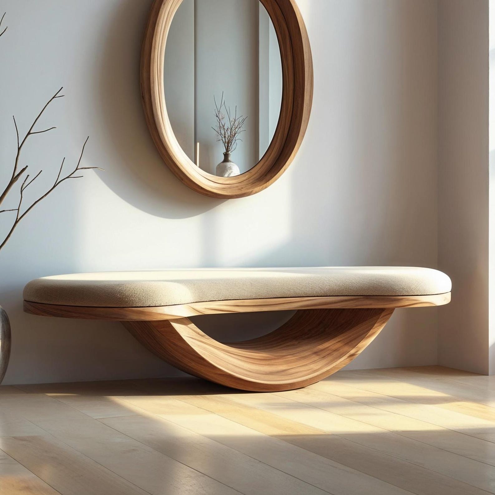 Futuristic Bench - Exclusive Bench, Artistic Wooden Bench, Entryway ...
