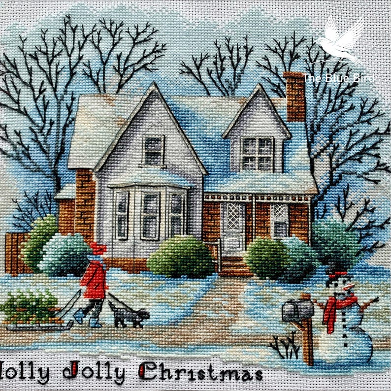 Winter House Cross Stitch Pattern PDF, Snowy Christmas Cottage - Etsy