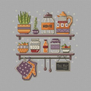 Cozy Kitchen Shelves Cross Stitch Pattern PDF Download - Etsy