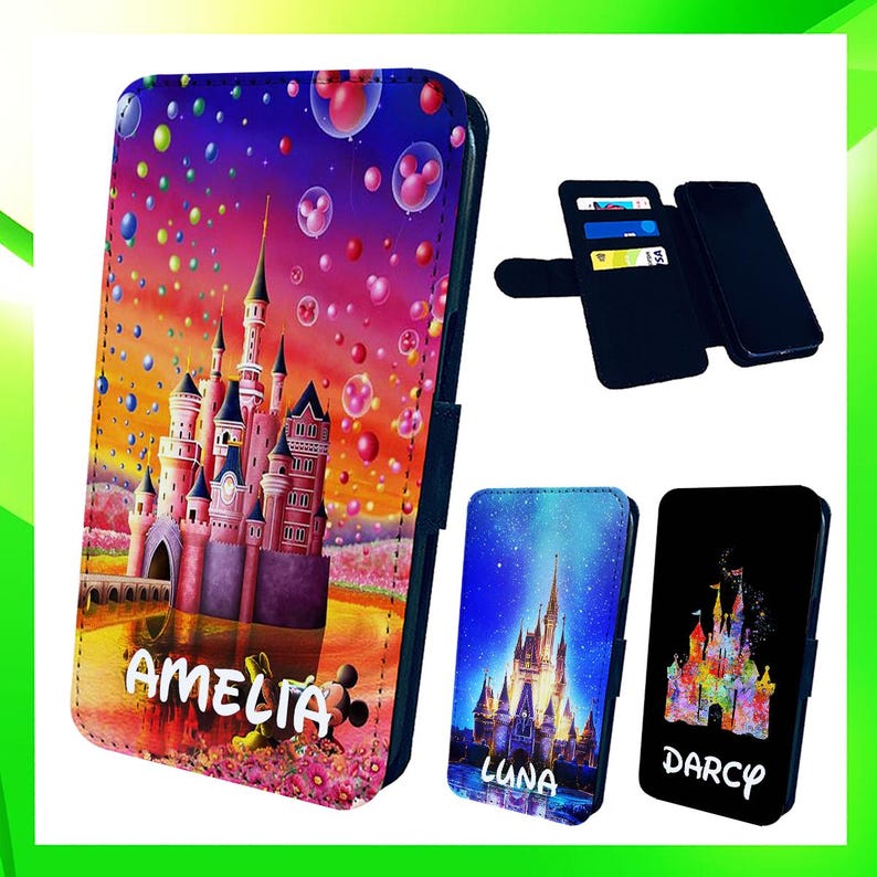 Personalized ADD NAME Disney Castles - Wallet Phone Case for iPhone ...