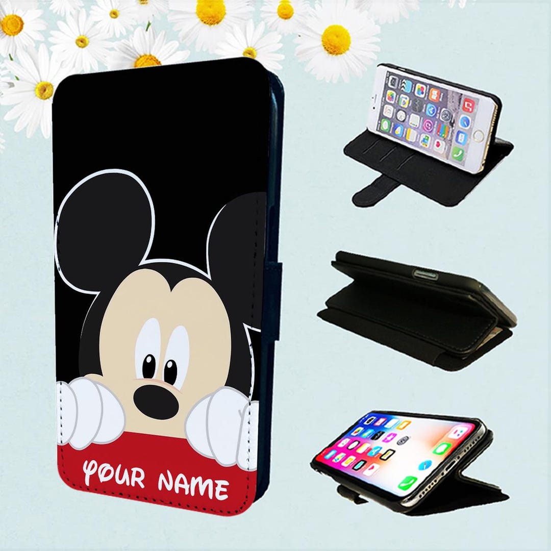 Personalized ADD NAME Mickey Mouse - Wallet Phone Case for iPhone ...