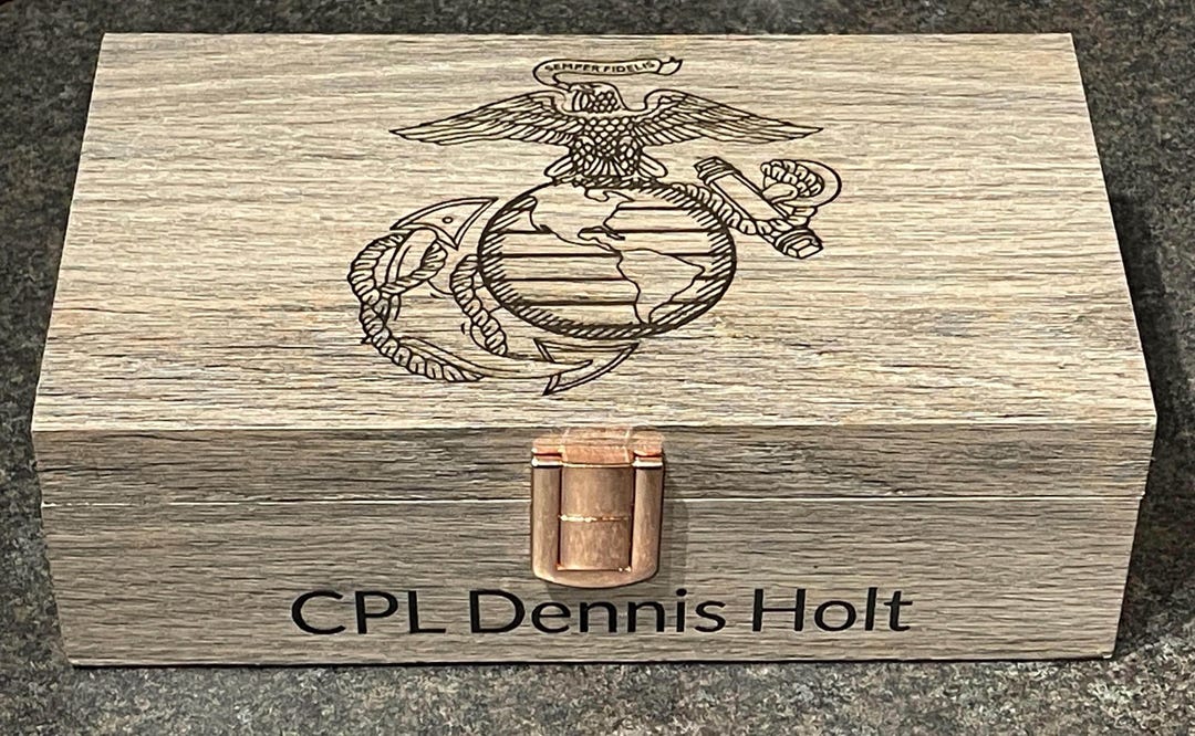 Marine Military Coin Box-custom Engraved Logo - Etsy