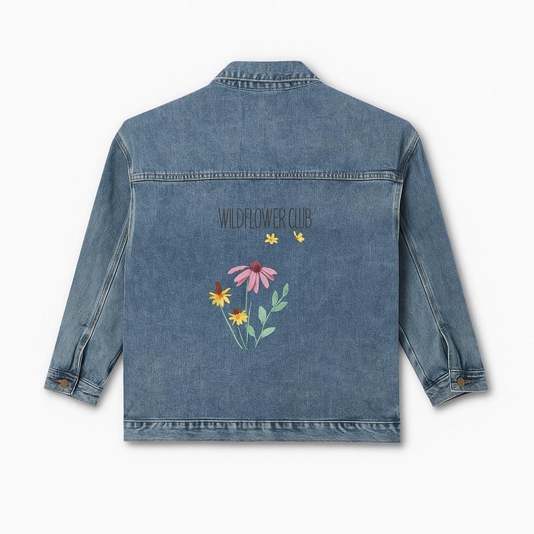 Floral Embroidered Denim Jacket: Women's Vintage Style Outerwear - Etsy