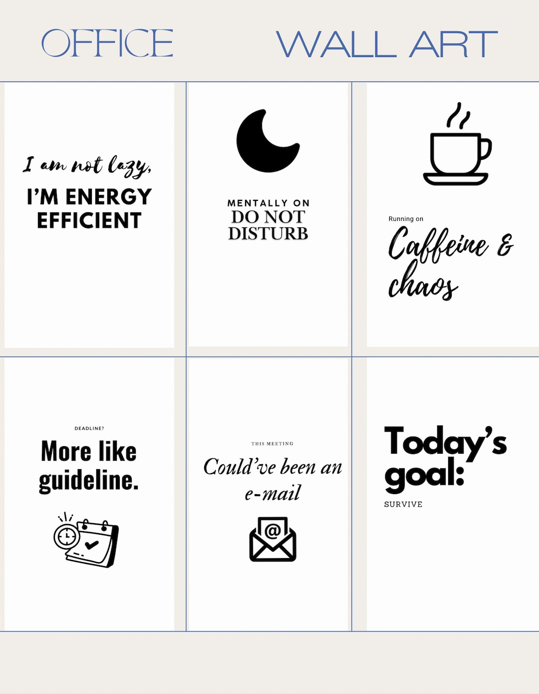 Funny Office Wall Art Prints | Work Humor Decor (digital Download) - Etsy