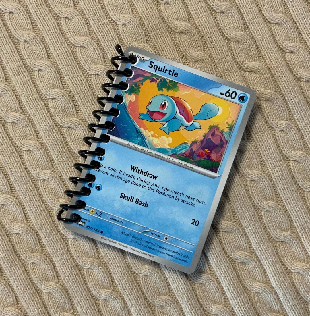 Squirtle Pokémon Card Notebook, Repurposed Pocket Notepad - Etsy