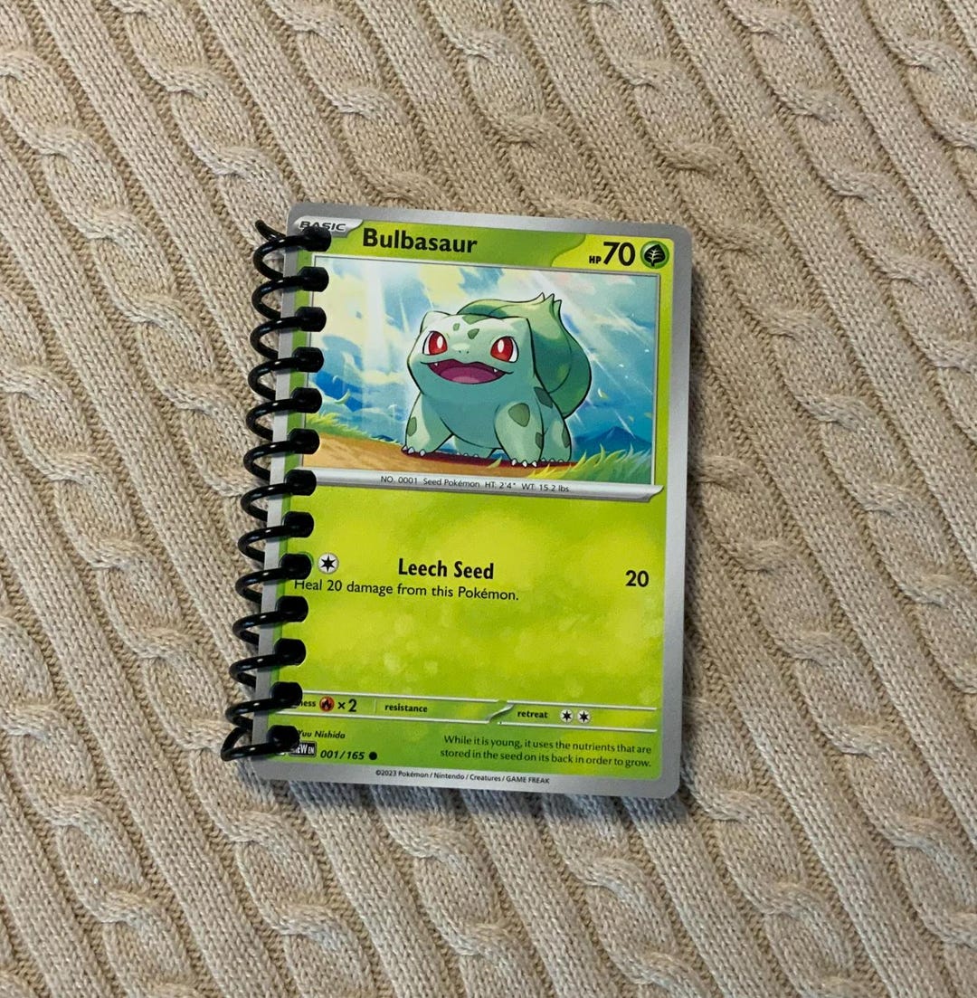Bulbasaur Coil Bound Pokémon Notebook With Repurposed Genuine Pokémon ...