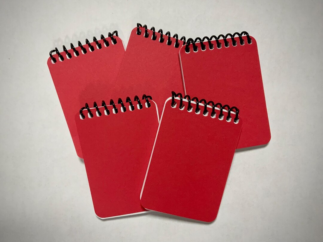 Red Miniature Notepad - Flip Style Covers, Pocket Size - Etsy