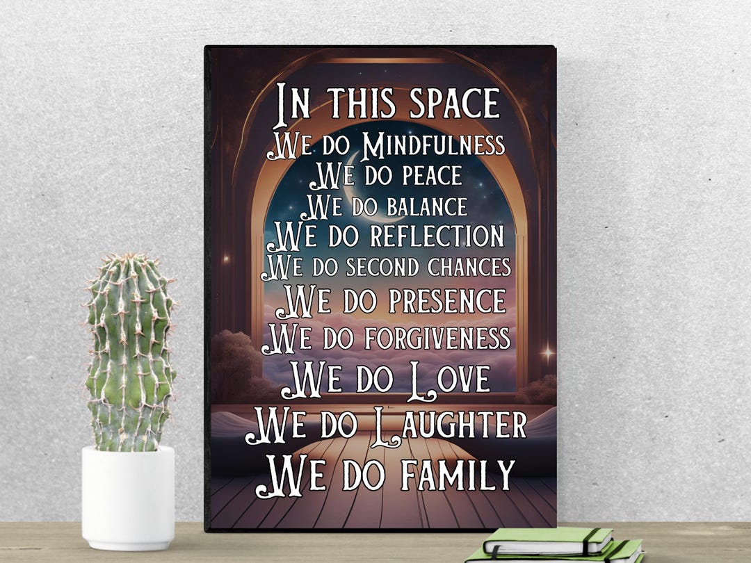 Canvas House Sign, Meditation Mindfulness Theme, Home Decor, Wall Art ...