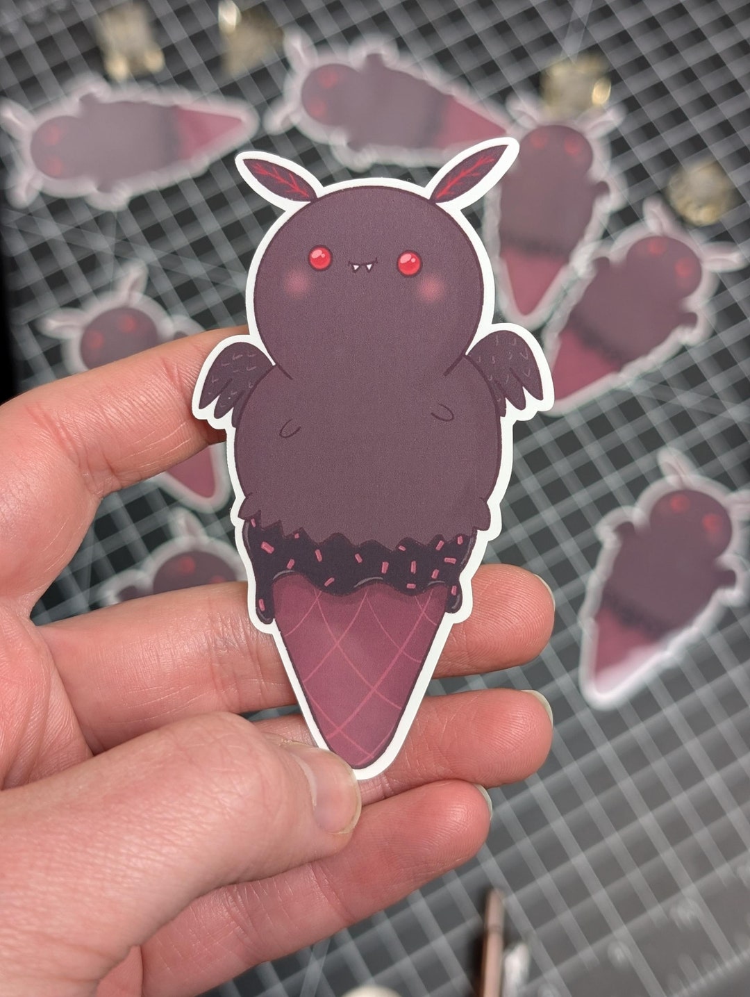 Cute Mothman Sticker | Cryptid Dessert Sticker | Ice Cream Sticker ...