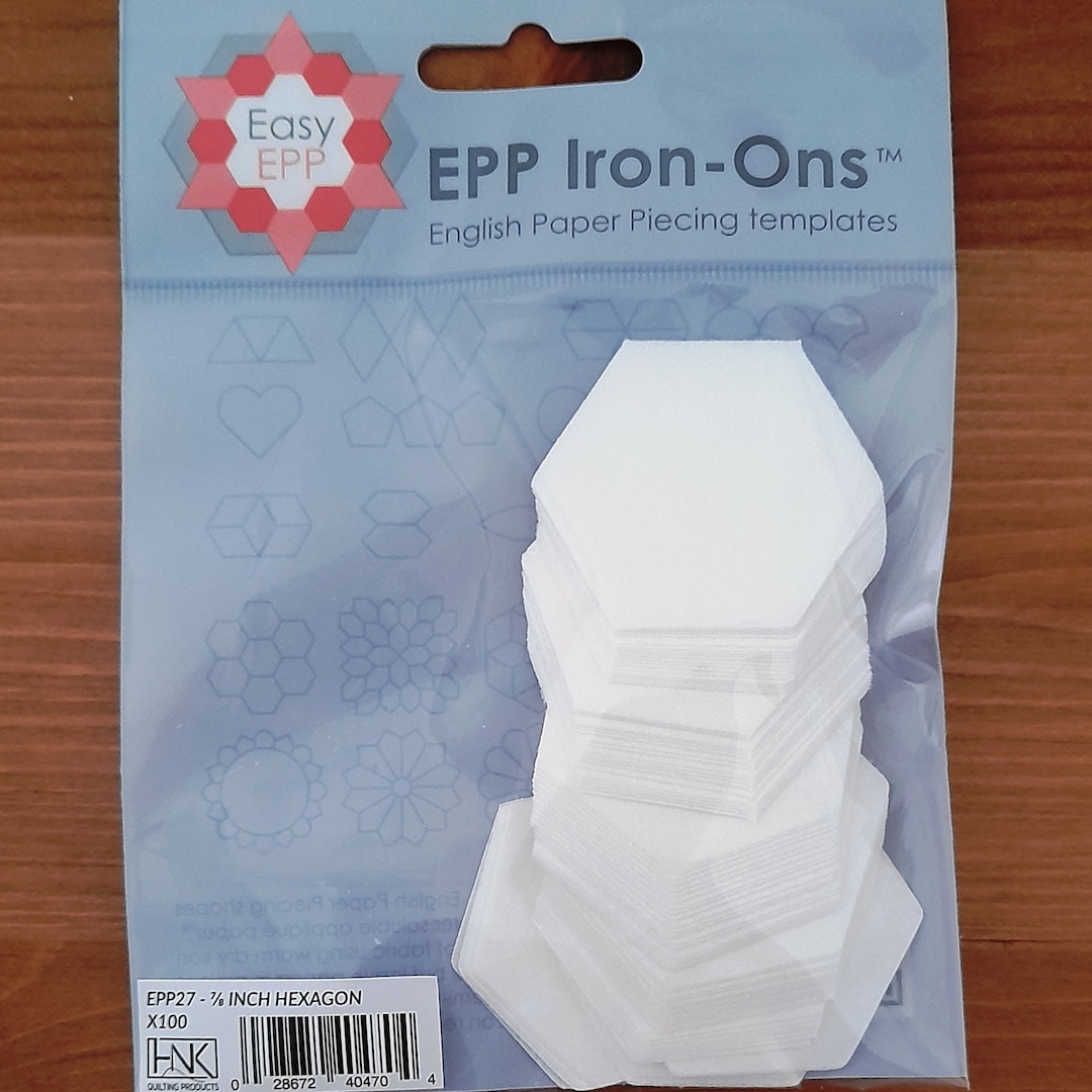 Hexagons 7/8 Pack of 100 EPP Papers Fusible Iron on English Paper ...