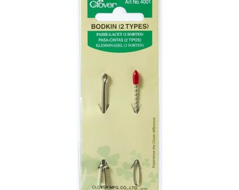 Clover Bodkin Set 2 Types Metal Tools for Threading Ribbon, Drawstrings ...
