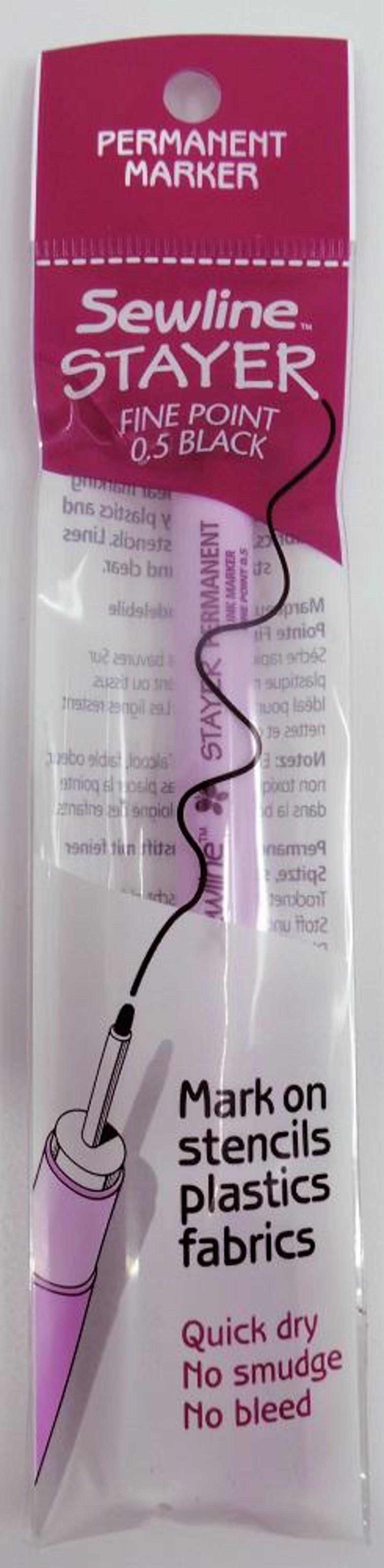 Sewline Stayer, Black Fine Point 0.5 Permanent Plastic, Stencils ...