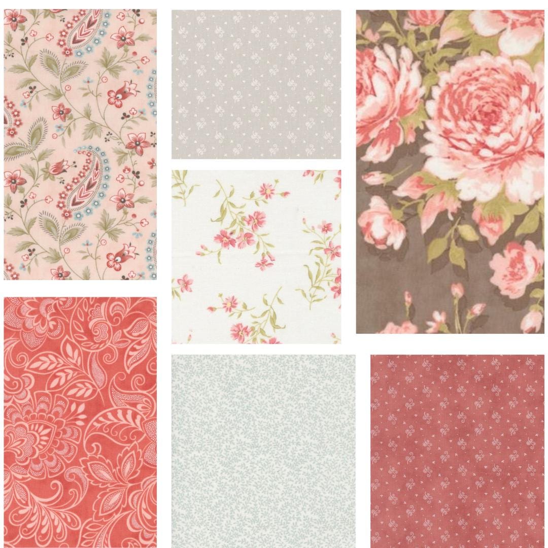 Moda Muse 3 Sisters Fat 16th's 22 X 26cm (9" X 11") Cotton Quilt Fabric ...