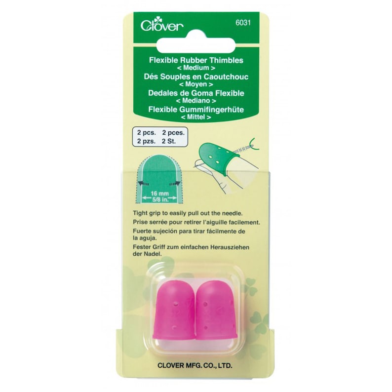 Clover Thimbles Flexible Rubber Thimble for Quilting Sewing Craft ...