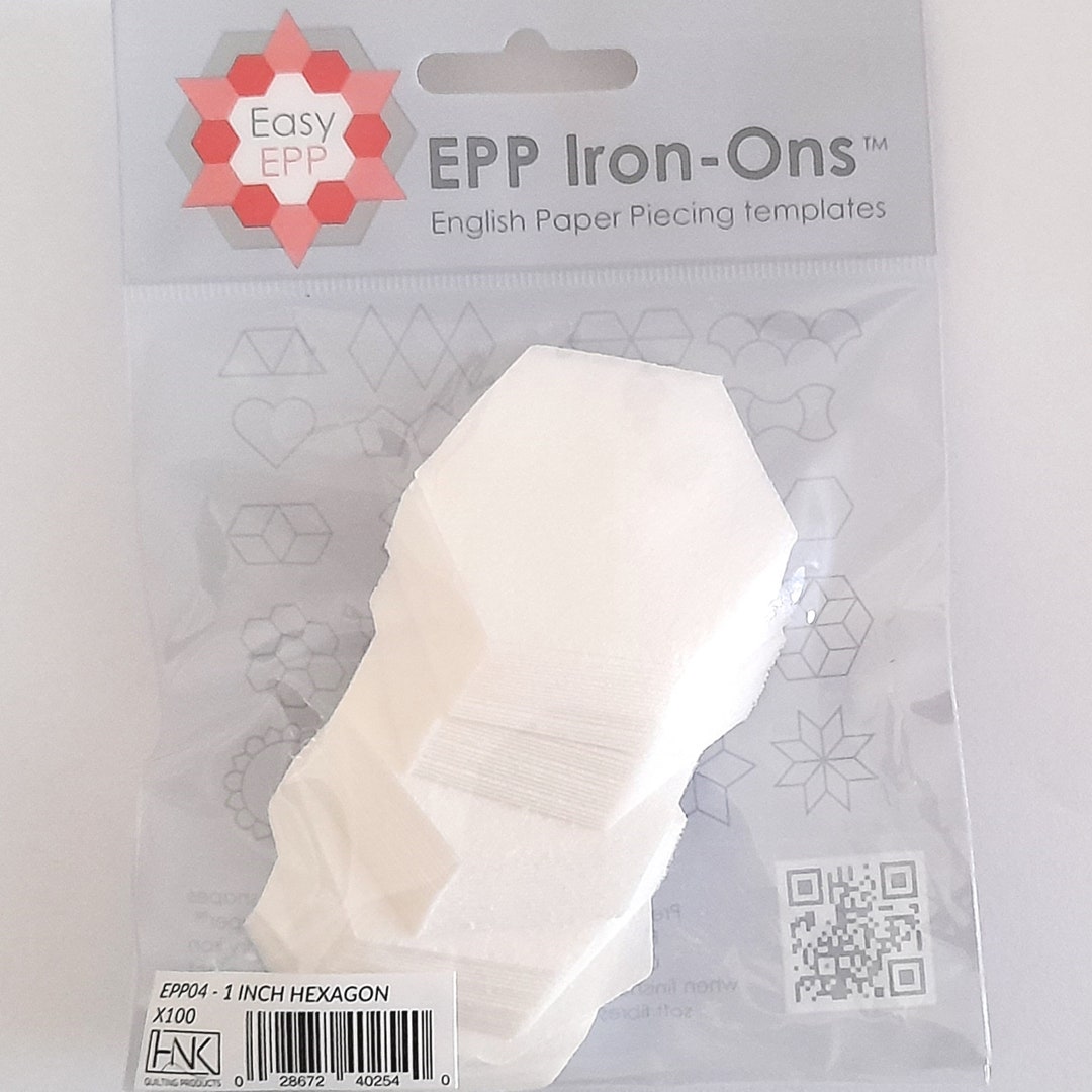 Hexagons 1", Pack of 100 EPP Papers Fusible Iron on English Paper ...