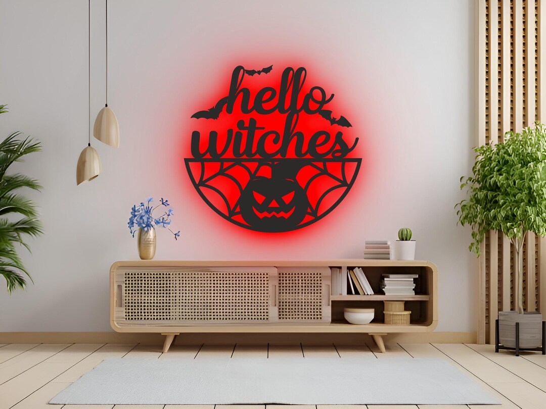 Hello Witches RGB LED Sign: Spooky Halloween Decor - Etsy