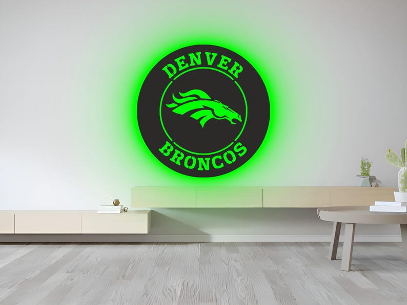 Denver Broncos LED Wall Art: RGB Light-up NFL Team Sign - Etsy