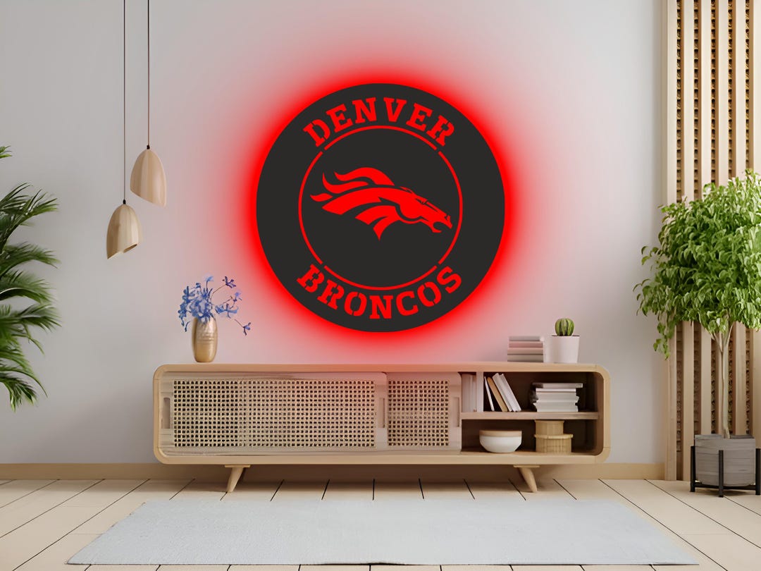 Denver Broncos RGB LED Wall Art – Light-up NFL Team Sign for Game Room ...
