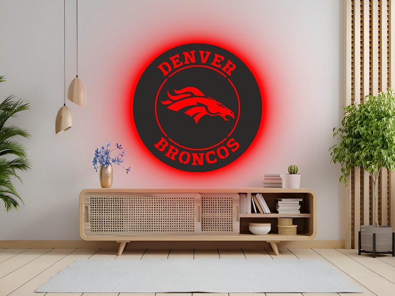 Denver Broncos LED Wall Art: RGB Light-up NFL Team Sign - Etsy