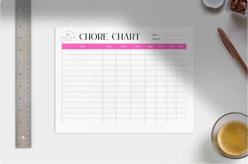 Easy Printable Chore Chart to Keep Track of Your Daily Household Tasks ...