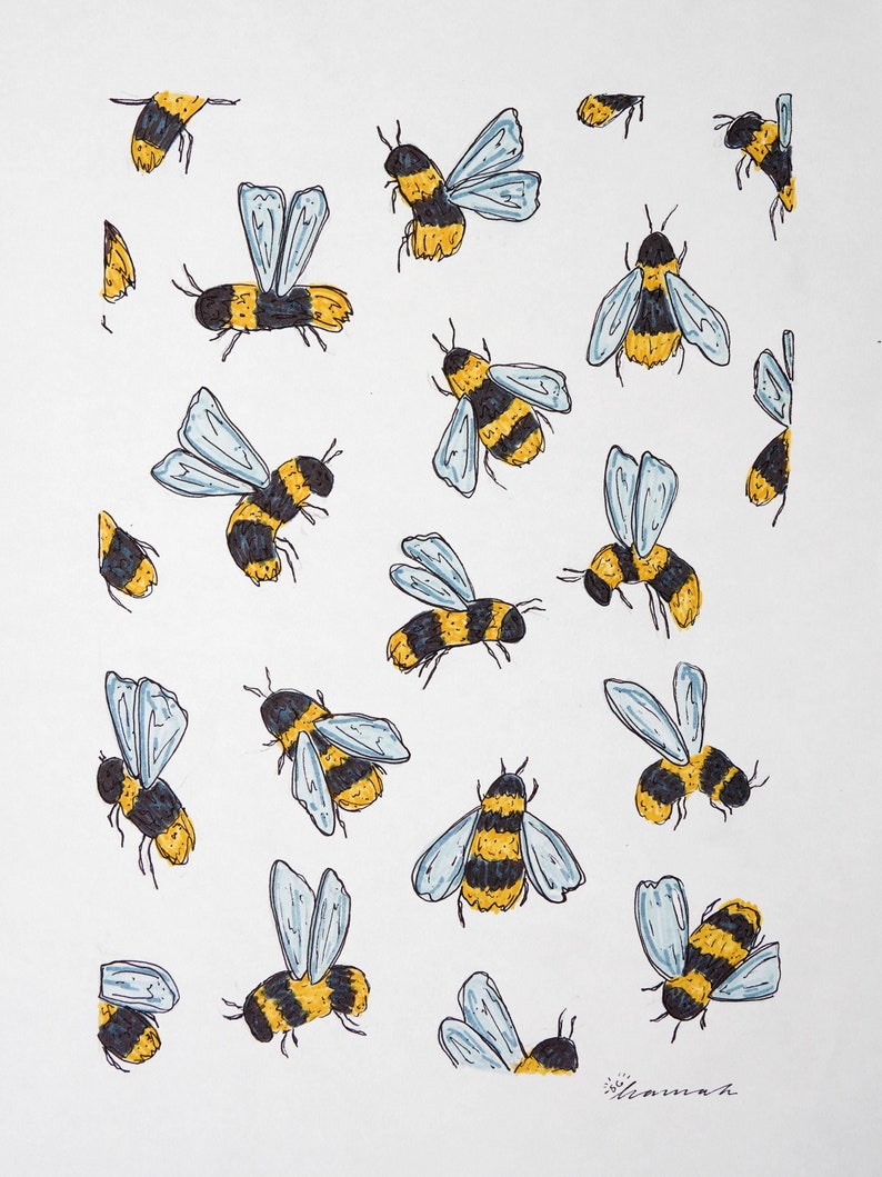 Bumble Bee Print - Etsy